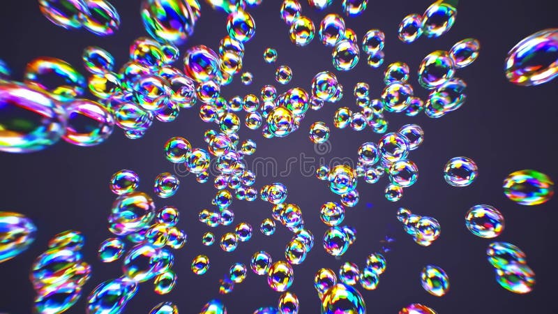 Shimmering Soap Bubbles Floating Over Deep Purple Backdrop, Creating ...