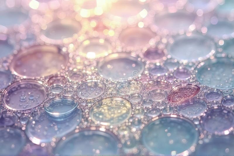Shimmering Soap Bubbles in Pastel Light Creating a Dreamy Abstract ...