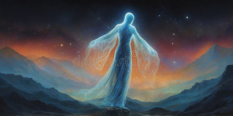 A Shimmering Spectral Entity, the Bioluminescent Digital Ghost Glows ...