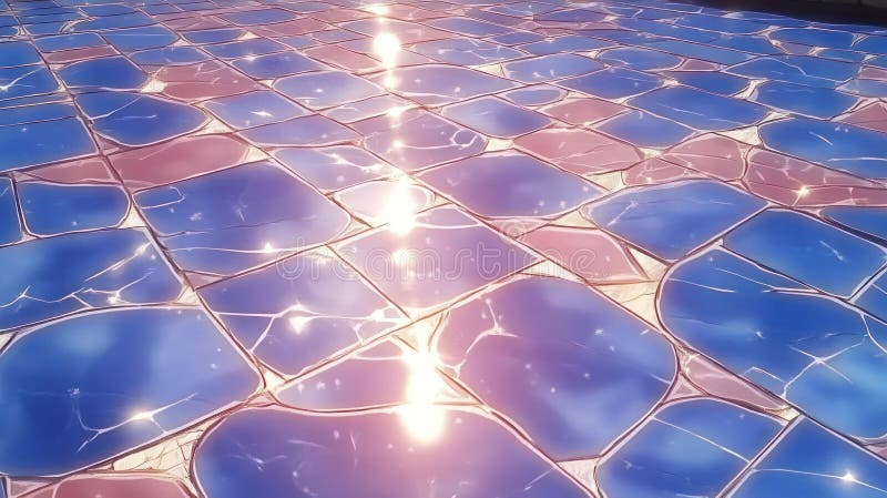 A Shimmering Surface of Colorful Tiles Reflecting Sunlight Stock ...
