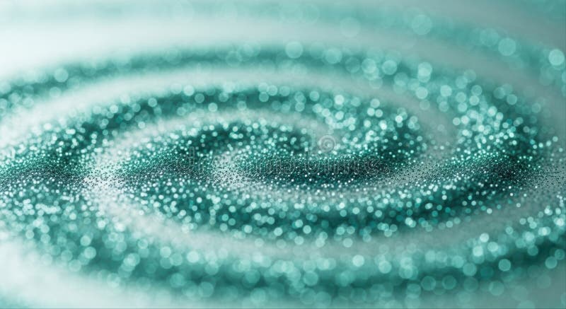 Shimmering Teal Glitter Texture Forming a Subtle Spiral Pattern with ...