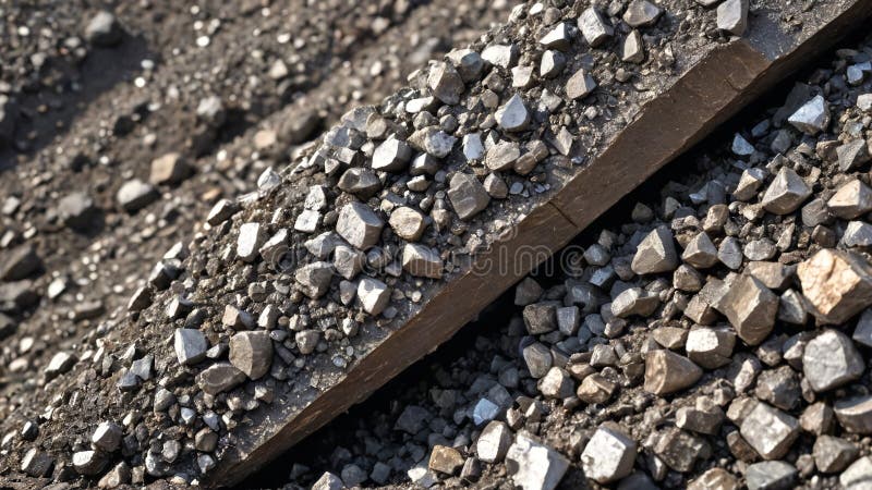 Shimmering Titanium Ore Stack Industrial Mining Concept Stock ...