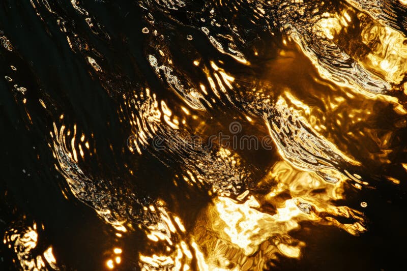 Shimmering Water Ripple Texture, Dynamic Reflections of Sunlight on a ...