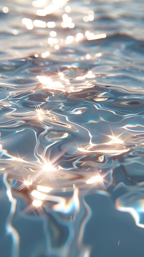 Shimmering Water Surface with Sparkling Sunlight Reflections Stock ...