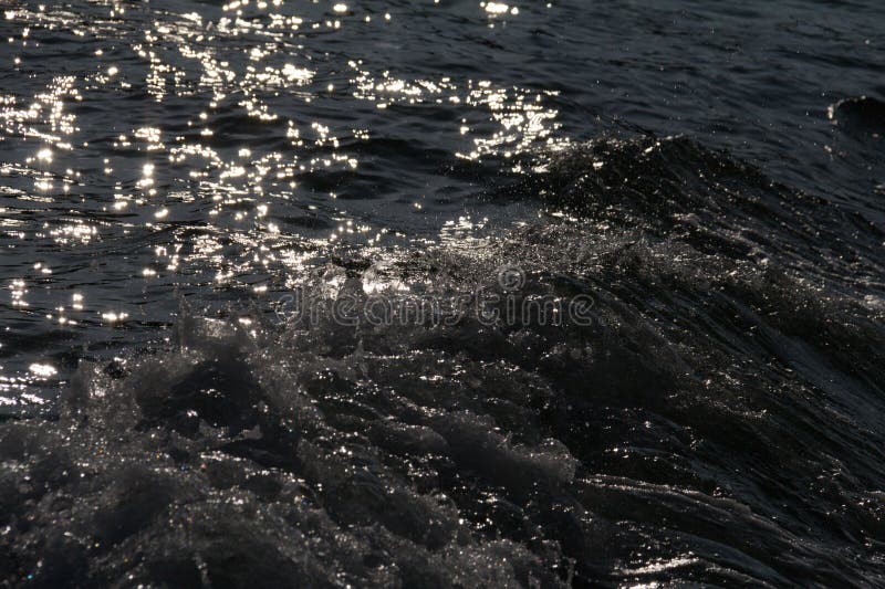 Shimmering Water Surface with Sunlight Reflecting on Small Waves Stock ...