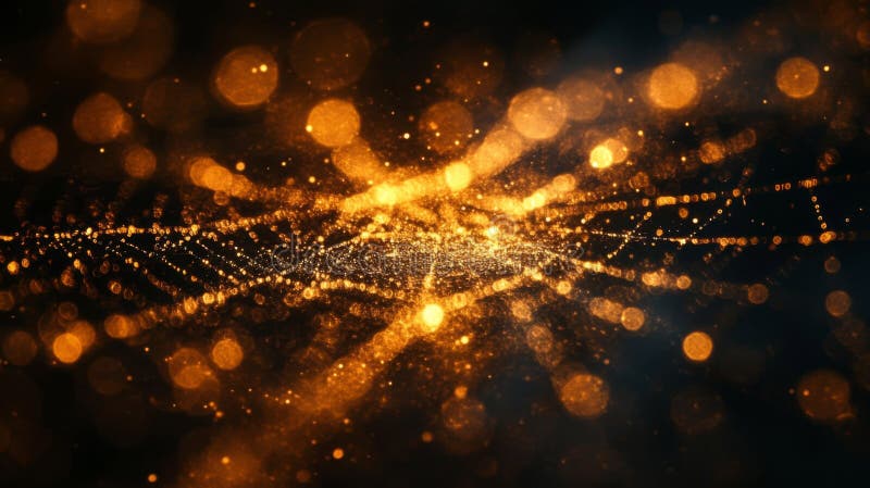 A Shimmering Wave of Golden Particles Illuminates a Dark Background ...