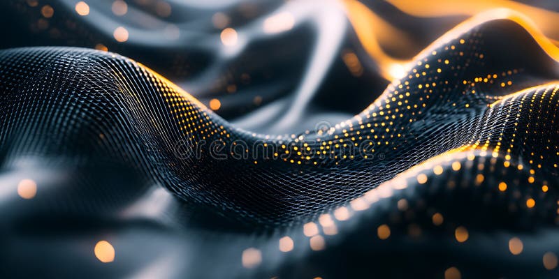 Shimmering Waves of Gold Flow in a Dance of Light and Fluid Grace Stock ...