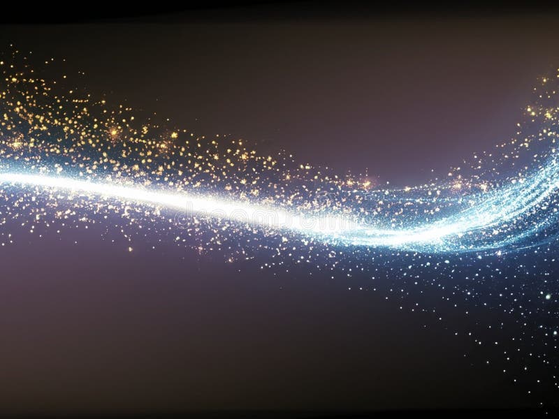 Shimmering Waves with Light Effect Isolated on Black Background ...