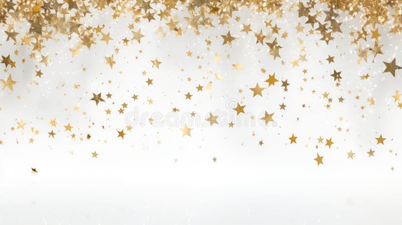 Shimmering White Background Gold Stars Stock Illustration ...
