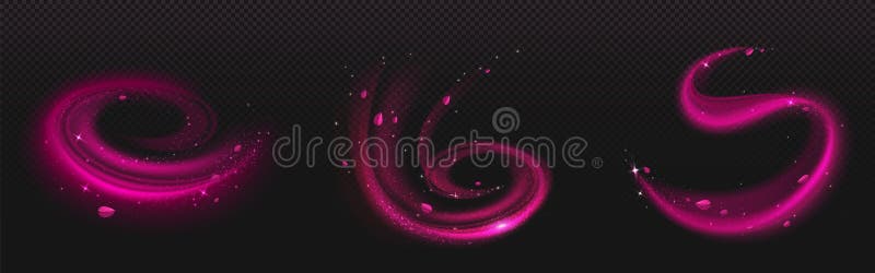 Shimmering Wind Vortex with Pink Leaves Stock Vector - Illustration of ...