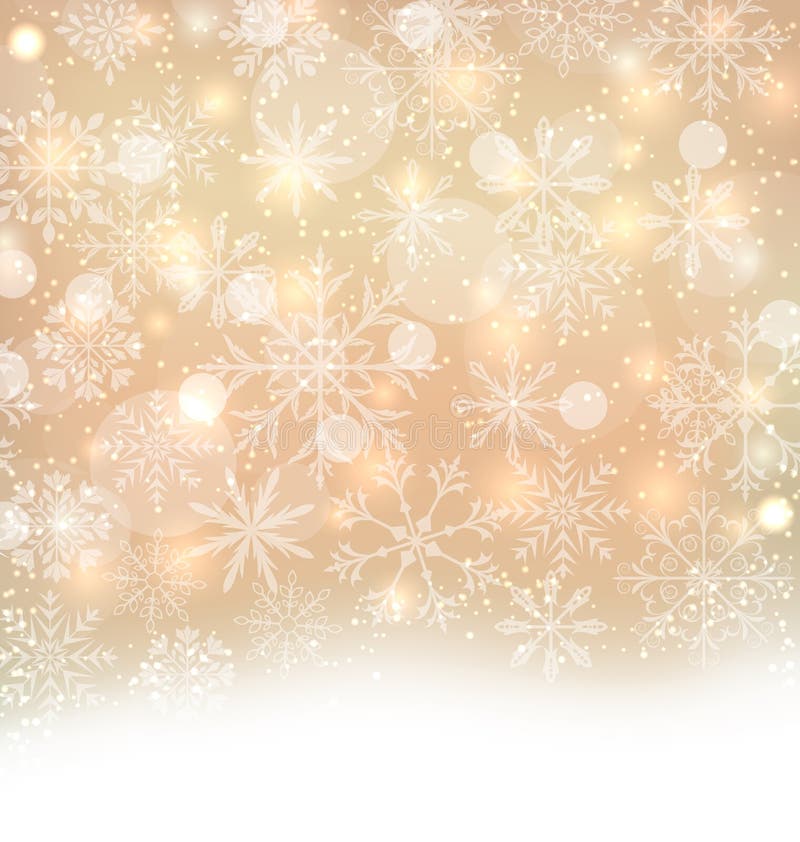 Shimmering Xmas Light Background with Snowflakes Stock Vector ...