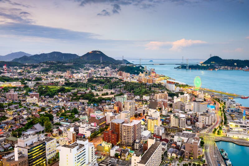 Aerial View of Shimonoseki, Japan Editorial Photo - Image of seaside ...