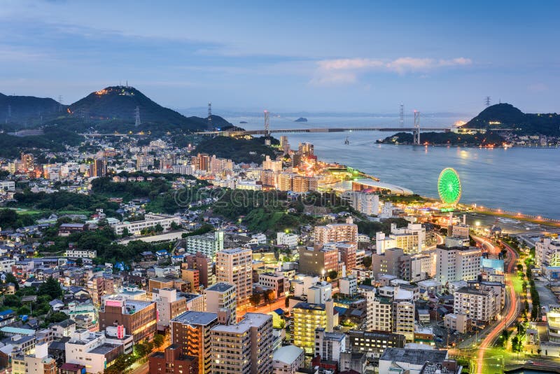 Shimonoseki Japan Skyline stock image. Image of downtown - 72452115