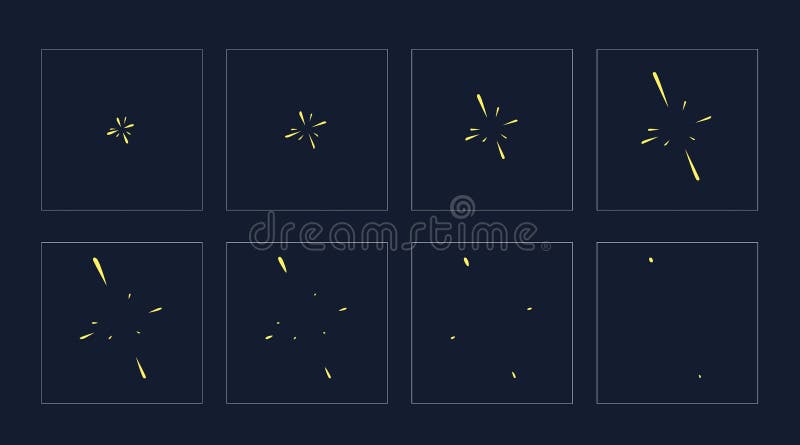 Shine Effect Sprite Blast Fx Game Sequence Stock Vector Illustration