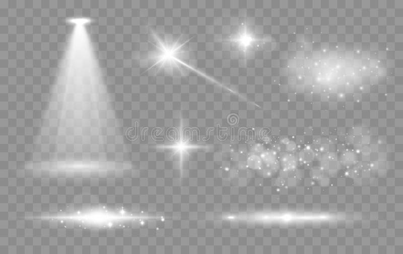 Shine Glowing Stars. Vector Lights and Sparks Isolated Stock Vector ...