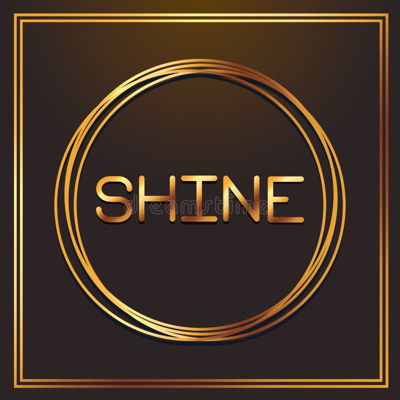 Shine Gold Fonts in Round Frame Stock Vector - Illustration of sparkle ...