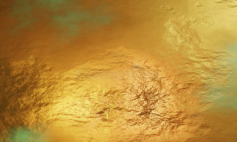 Shine Gold Rough Texture with Aged Green Shape, 3d Rendering Stock ...