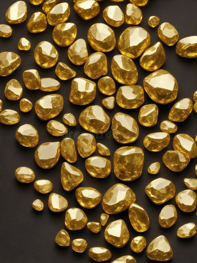 A Shine Gold Stones, Generative AI Illustration Stock Illustration ...