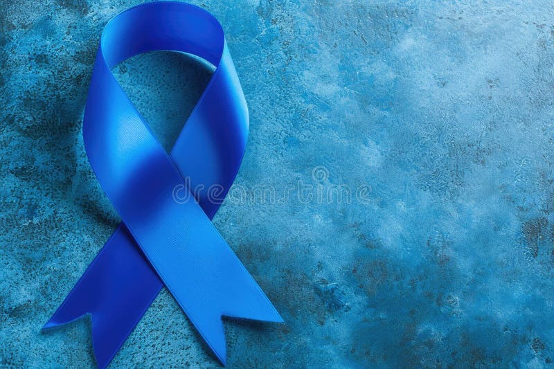 Shine a Light on Colon Cancer: Blue Ribbon Awareness. Stock ...