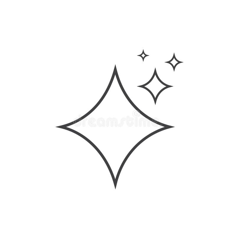 Shine Icon, Clean Star Icon on White. Vector Illustration Stock Vector ...