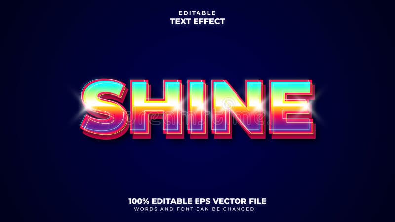 Shine Text Effect, Editable Text Effect Stock Vector - Illustration of ...