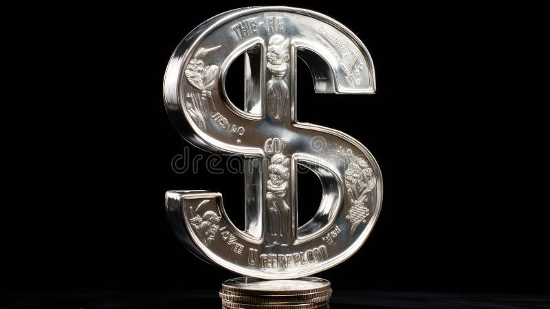 Shine silver dollar sign stock illustration. Illustration of valuable ...