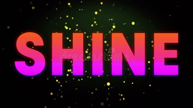 SHINE Text Animation with Glowing Particles on Dark Background Stock ...
