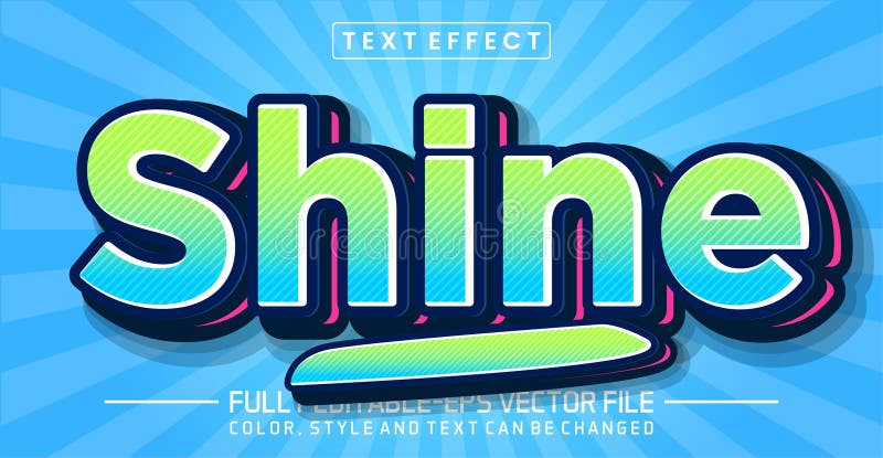 Shine Text Editable Style Effect Stock Vector - Illustration of text ...
