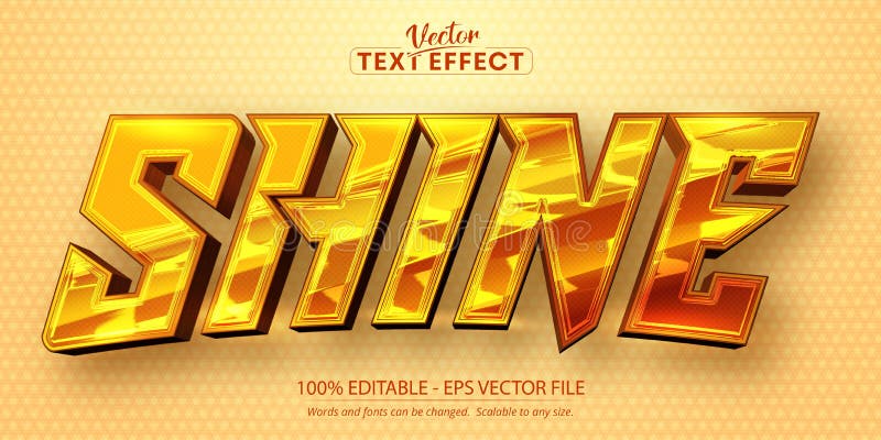 Editable shine text effect stock vector. Illustration of futuristic ...