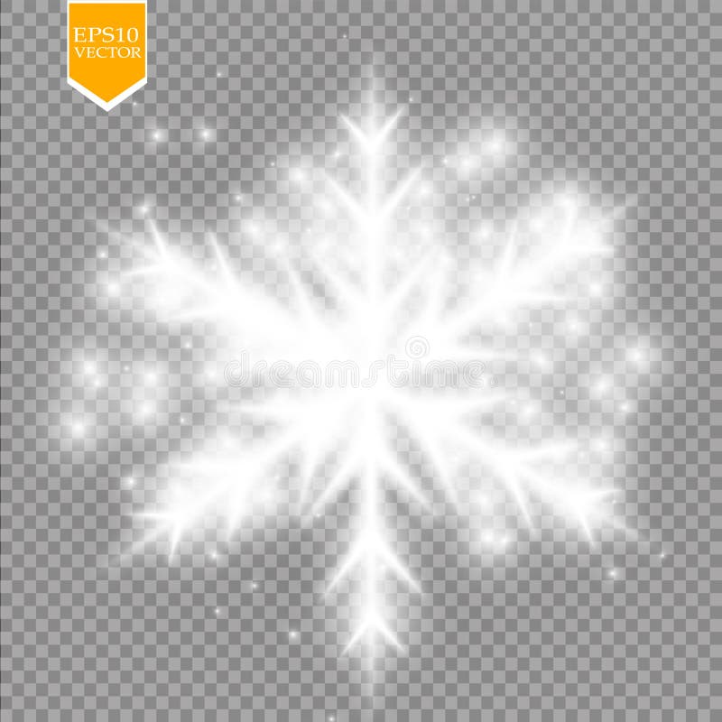 Shine White Snowflake with Glitter on Transparent Background. Christmas ...