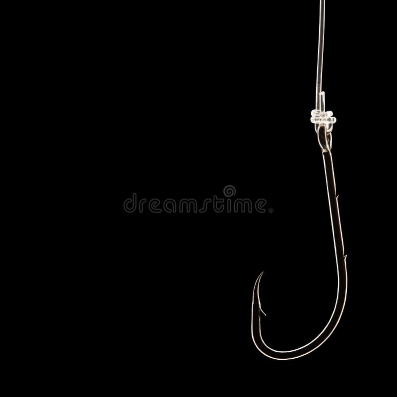 Shing Hook Isolated on Black with Clipping Path Stock Photo - Image of ...