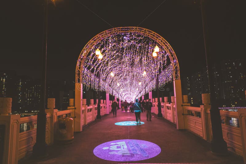 Shing Mun River with Christmas Decoration at Shatin 21 Dec 2022 ...