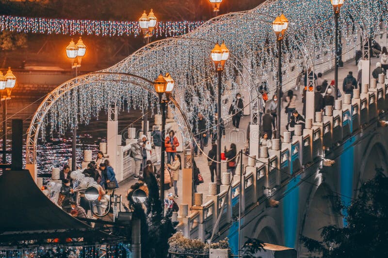 Shing Mun River with Christmas Decoration at Shatin Dec 24 2023 ...