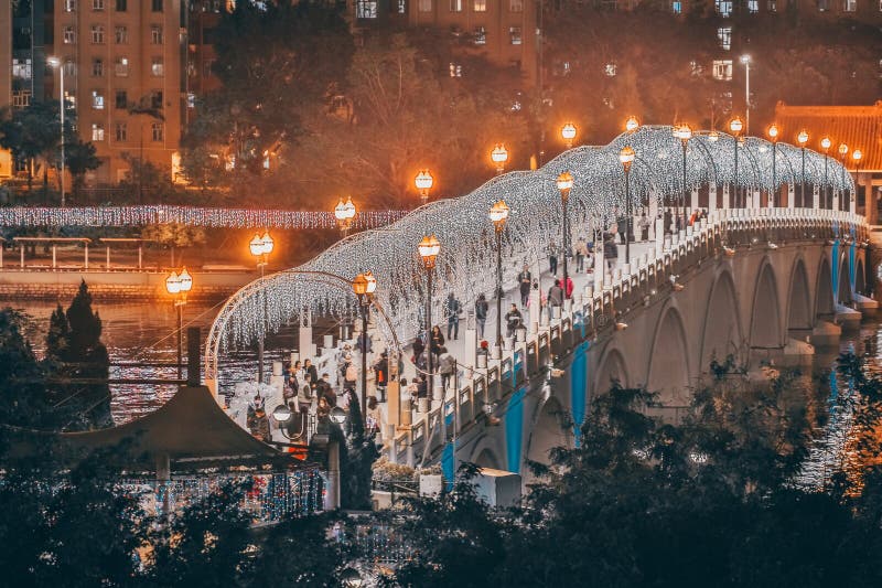 Shing Mun River with Christmas Decoration at Shatin Dec 24 2023 ...