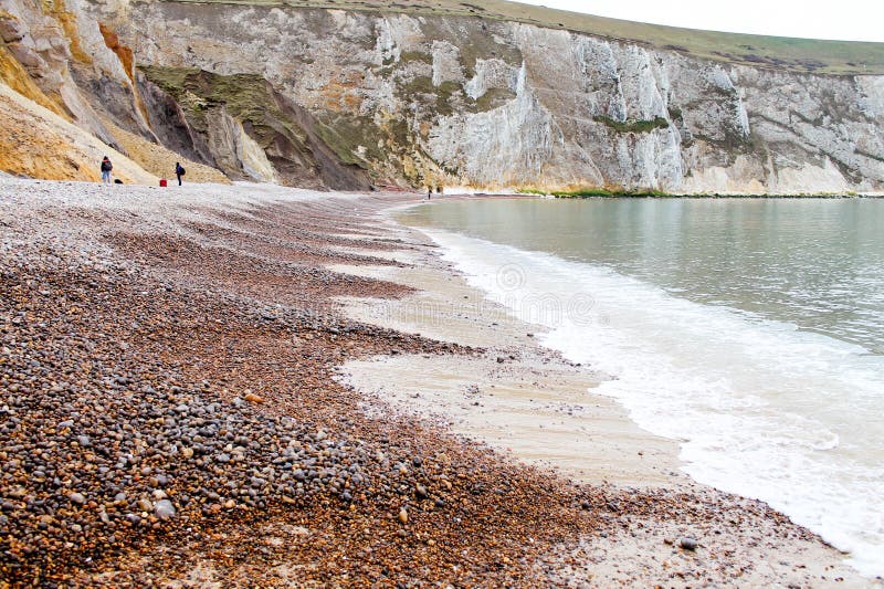 Shingle Beach, the Needles Isle of Wight Stock Image - Image of holiday ...
