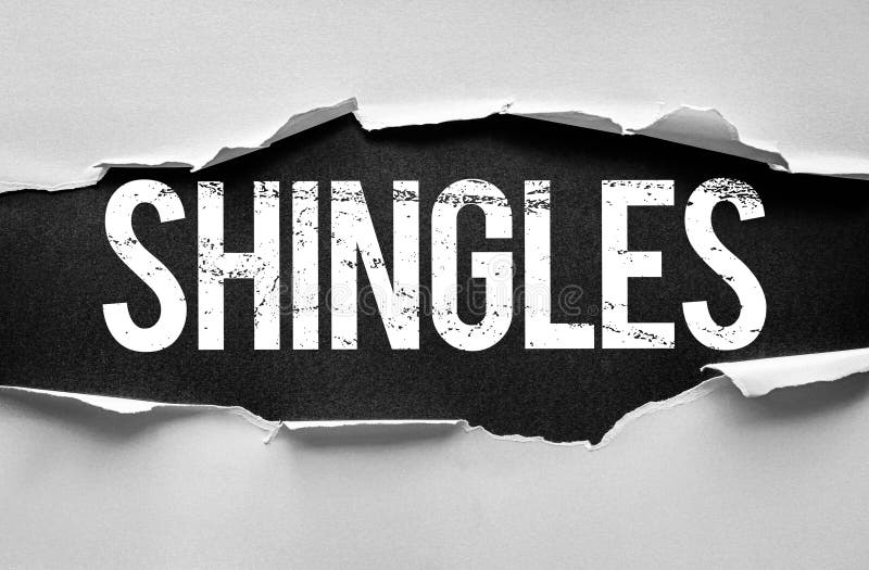 Shingles Word in Bold Distressed Typography Revealed Behind Torn Paper ...