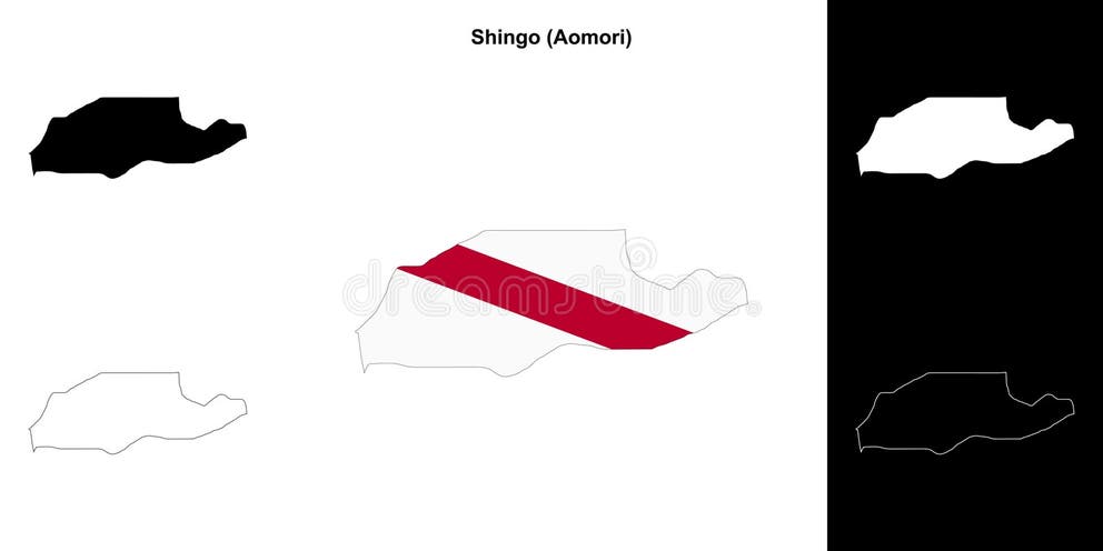Shingo outline map stock vector. Illustration of vector - 379083040