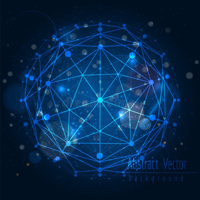 Shining Background with Connect Globe Sphere Stock Vector ...