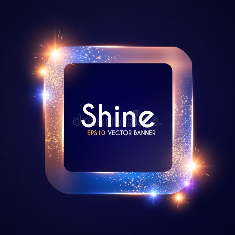 Shining Banner with Gold Dust. Futuristic Light Effect Stock Vector ...