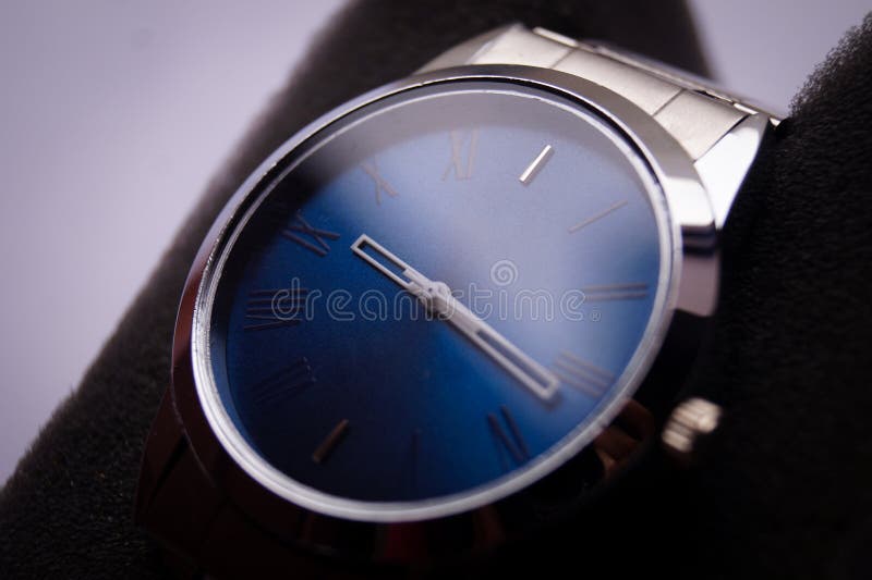 Shining Blue classy watch stock photo. Image of elegant - 184873006