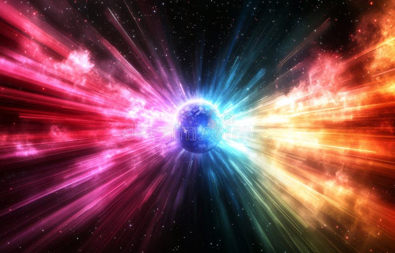 Networked Globe Space Starry Background Technology Concept Design Stock ...