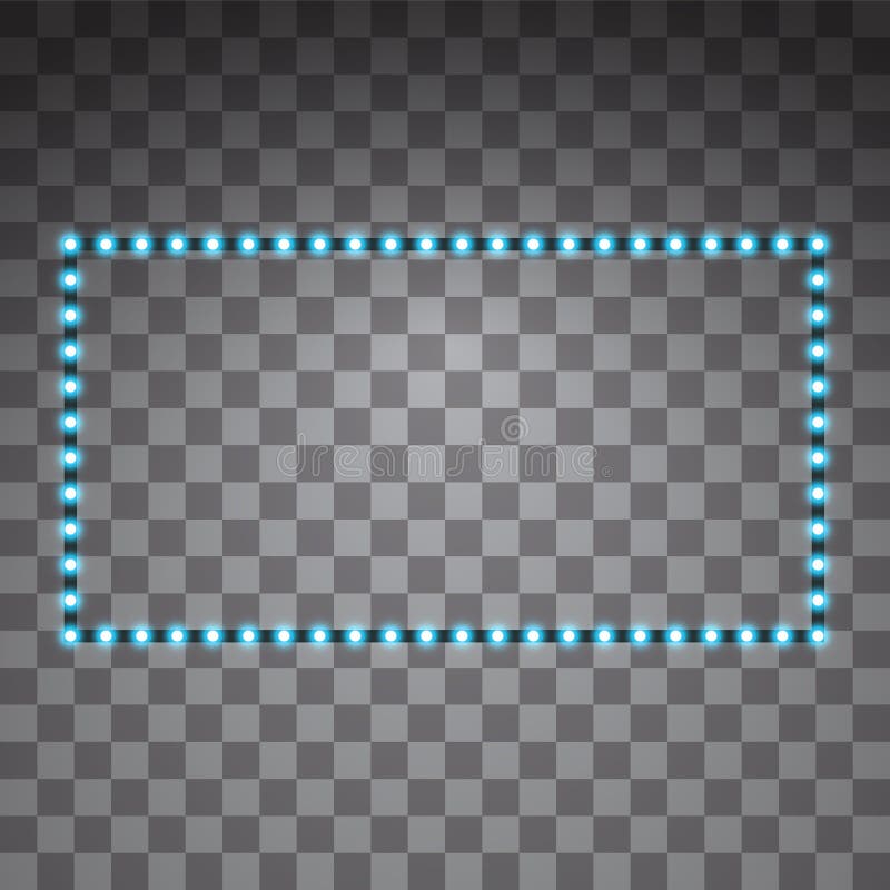 Shining Blue Led Vector Rectangle Frames, Neon Illumination on ...