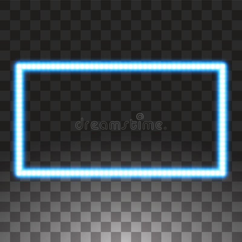 Shining Blue Led Vector Rectangle Frames, Neon Illumination on ...