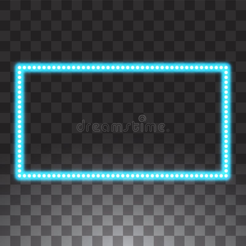 Shining Blue Led Vector Rectangle Frames, Neon Illumination on ...