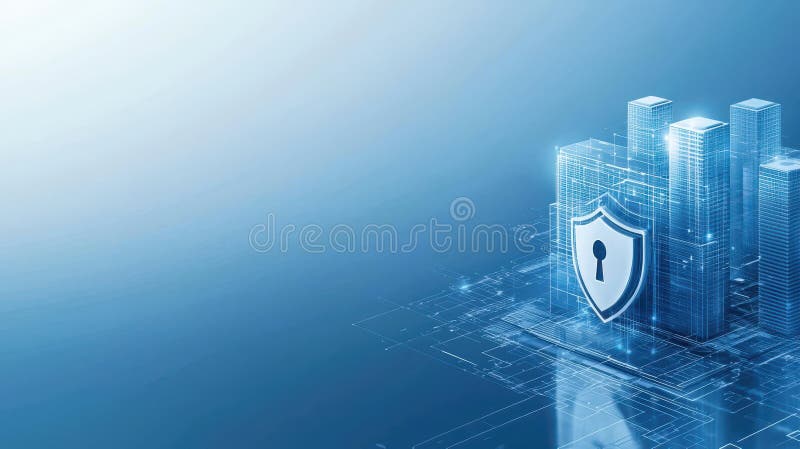 Shining Blue Shield, Symbolizing Security, Protection, and Safety on ...