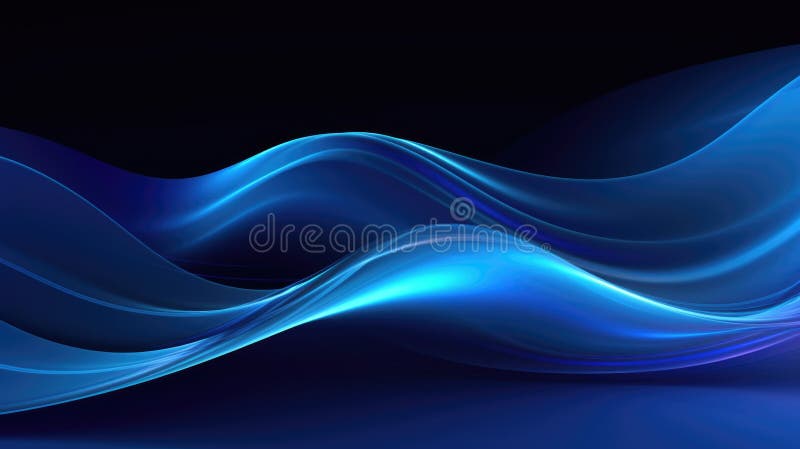 Shining Blue Wavy Lines, Abstract Illustration Stock Illustration ...