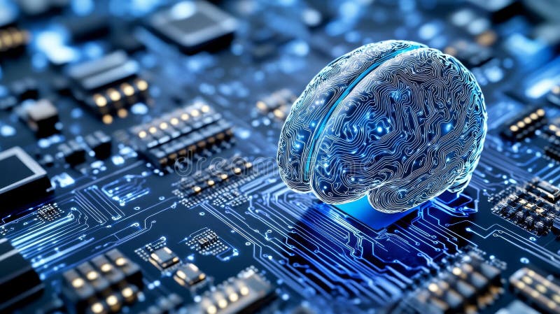 A Shining Brain Hologram Representing Innovative and Strategic Ideas ...