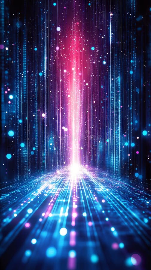 A Shining Bridge Composed of Binary Code (0s and 1s), Stretching Across ...