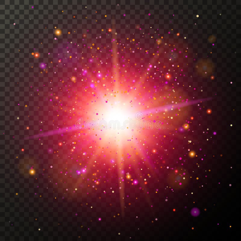 Shining Star on Transparent Background, Red Color Stock Vector ...