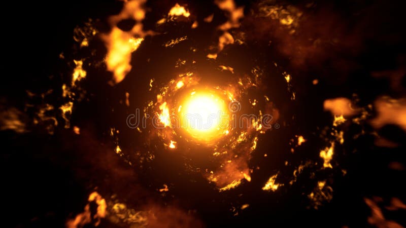 Glowing and Burning Red Flame Core Energy Explosion Effect Stock Photo ...